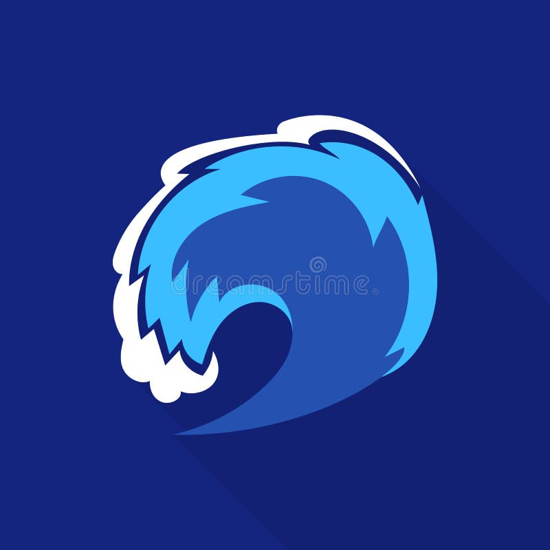 Swirl Wave Icon, Flat Style Stock Vector - Illustration of logo ...