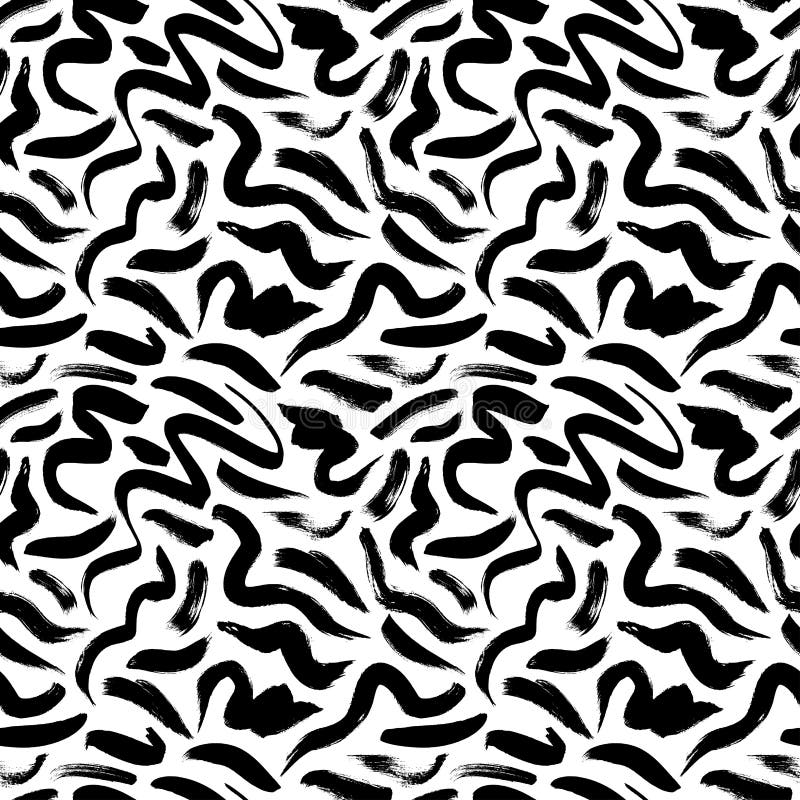 Swirled Brush Strokes Vector Seamless Pattern. Stock Vector ...