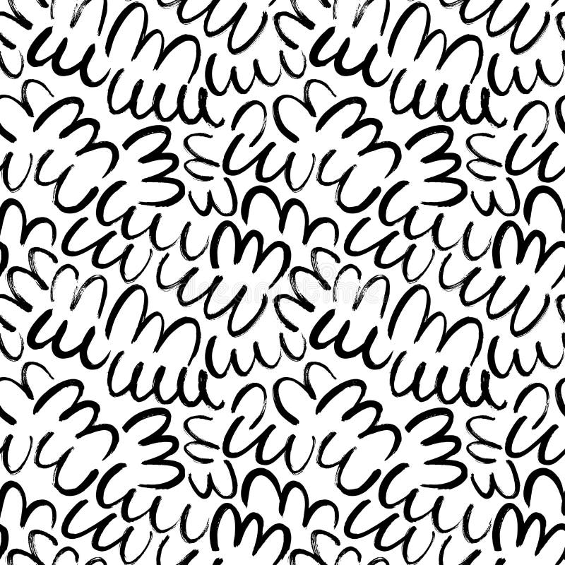 Swirled Lines Vector Seamless Pattern. Arch, Wave, Curl Stylization ...