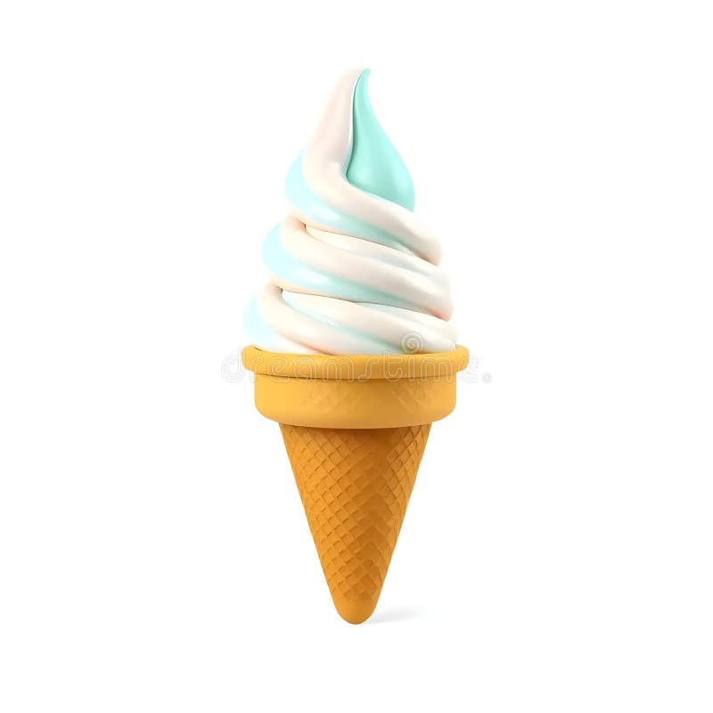 A Swirled Two Toned Soft Serve Ice Cream Cone is Shown Stock ...
