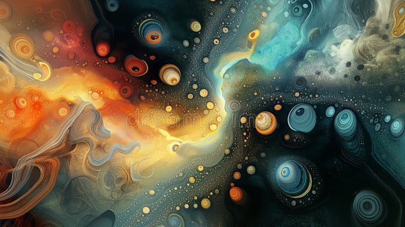 Swirling Abstract Art with Harmonious Patterns and Colorful Palette ...