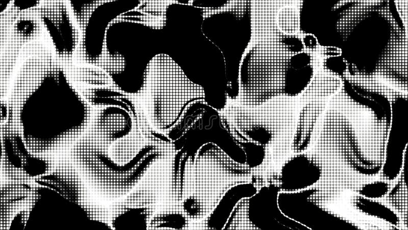 Abstract Swirling Black and White Halftone Pattern with Distorted ...