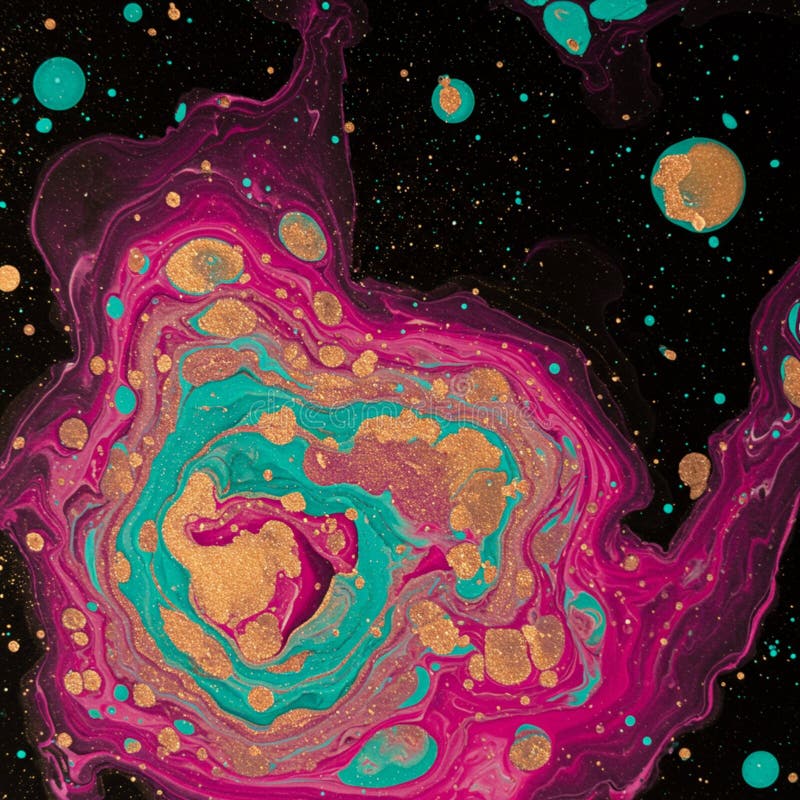 Swirling Abstract Composition Featuring Vibrant Colors and Textures ...