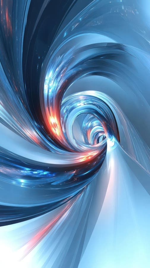 A Swirling Abstract Design in Blue Tones, Conveying Motion and Depth ...