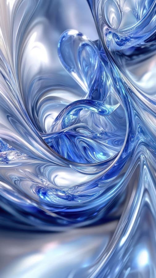 A Swirling Abstract Design in Shades of Blue, Evoking Fluidity and ...
