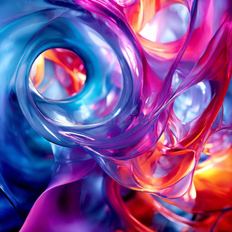 Swirling Abstract Forms in Vibrant Colors and Dynamic Motion Stock ...