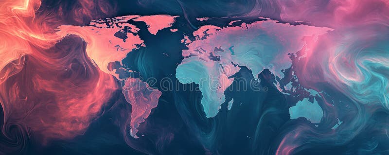 Swirling Abstract Shapes Create an Artistic Representation of the World ...