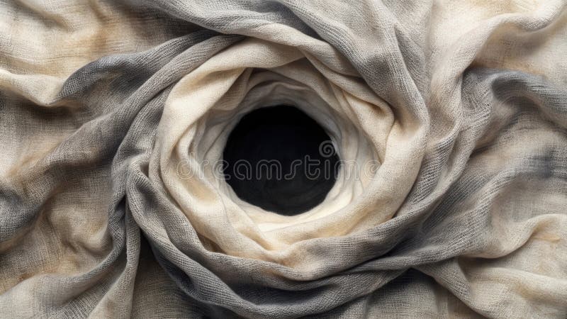 Swirling Beige and Gray Fabric with Central Void. Generative AI Stock ...