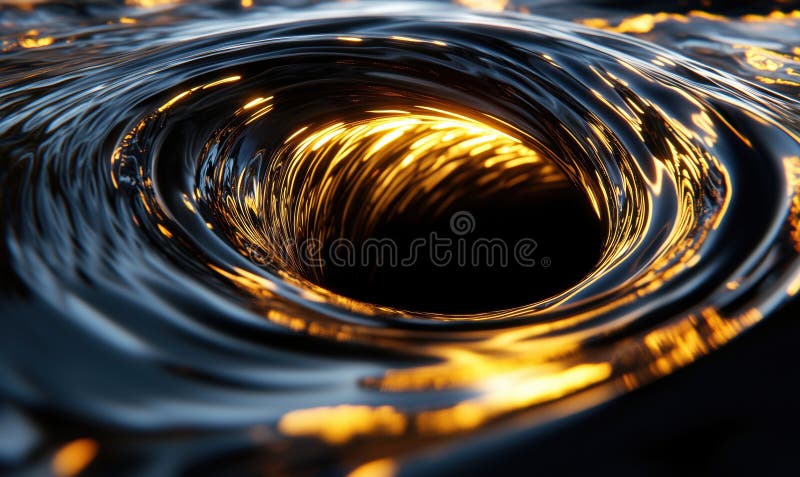 Swirling Black Hole with Glowing Edges Creating a Mesmerizing Vortex ...