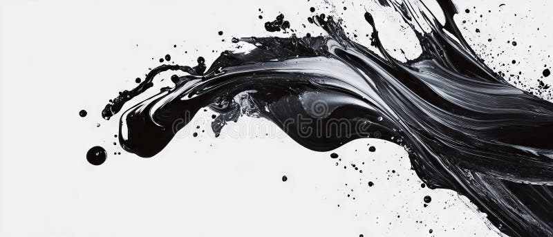 Swirling Black Ink Patterns Create Dynamic Textures Against a White ...