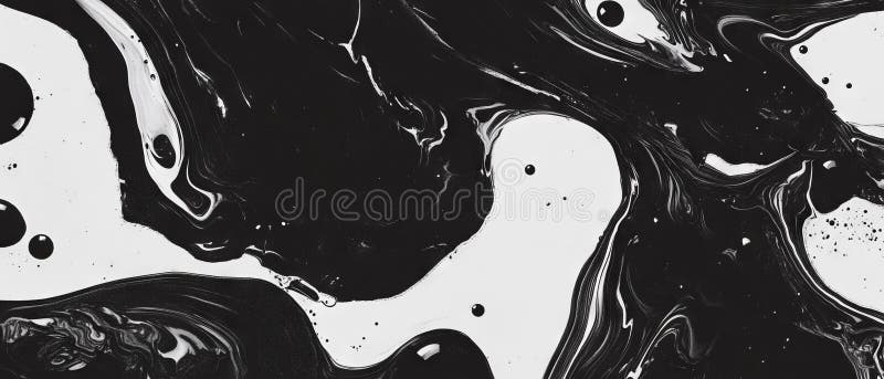 Swirling Black Ink Patterns Create Fluid Movements on a Clean White ...