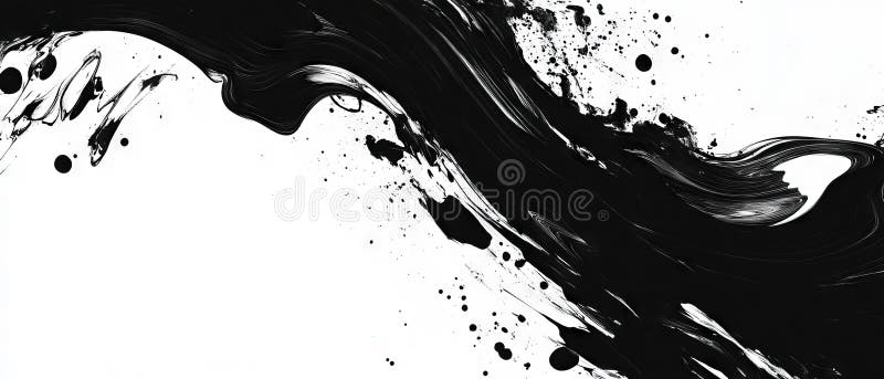 Swirling Black Ink Patterns on a White Background Create an Intriguing ...