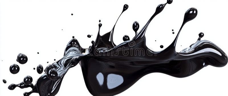 The Swirling of Black Ink in Water Creates a Dramatic Pattern Against a ...