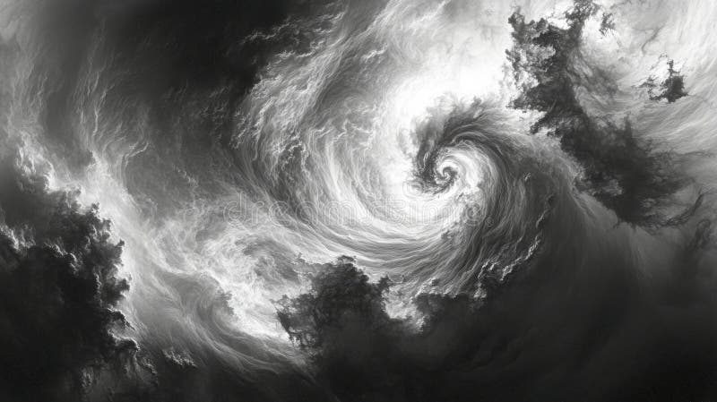 Swirling Black and White Abstract Image Depicts Cosmic Void with ...