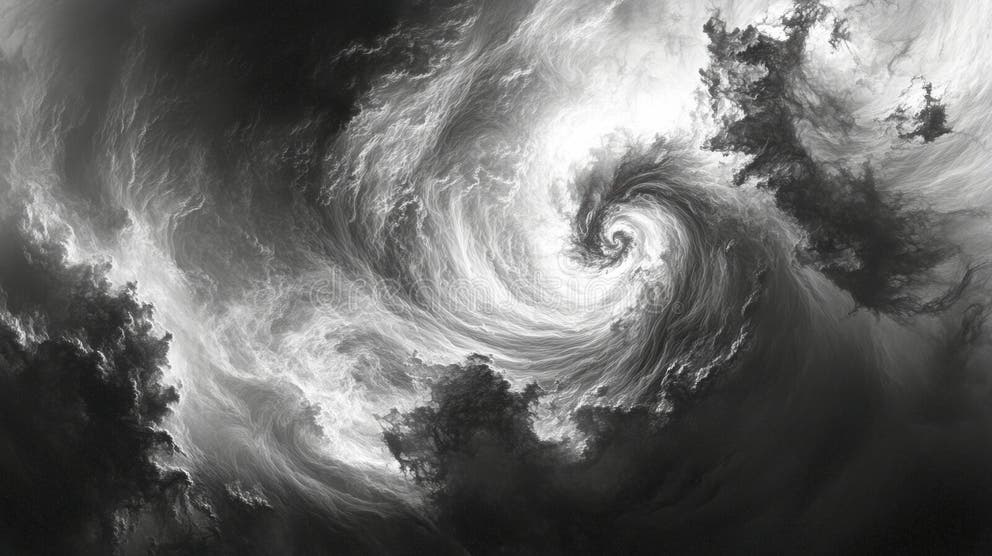 Swirling Black and White Abstract Image Depicts Cosmic Void with ...