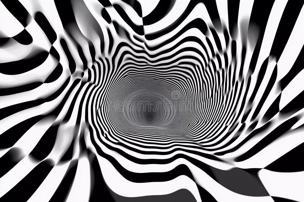 Swirling Black and White Checkered Tunnel Creates a Mesmerizing Optical ...
