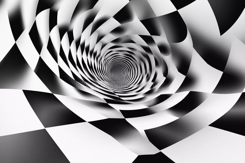 Swirling Black and White Checkered Tunnel Creates a Mesmerizing Optical ...