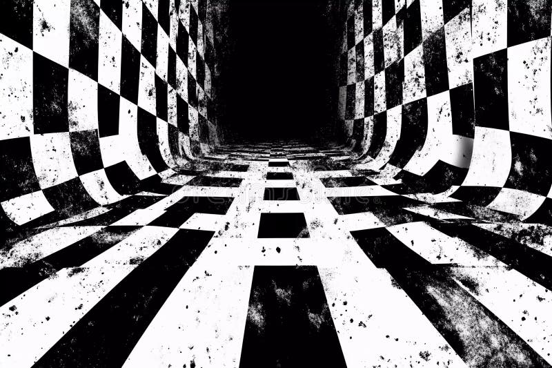 Swirling Black and White Checkered Tunnel Creates a Mesmerizing Optical ...
