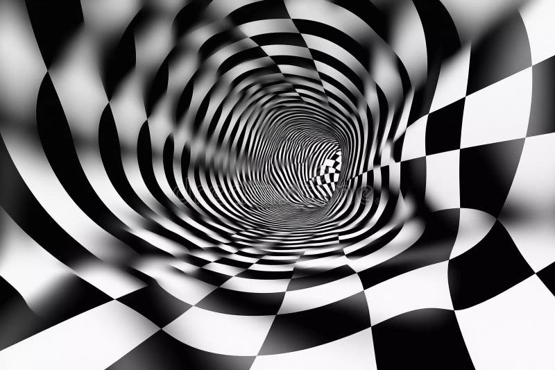 Swirling Black and White Checkered Tunnel Creates a Mesmerizing Optical ...
