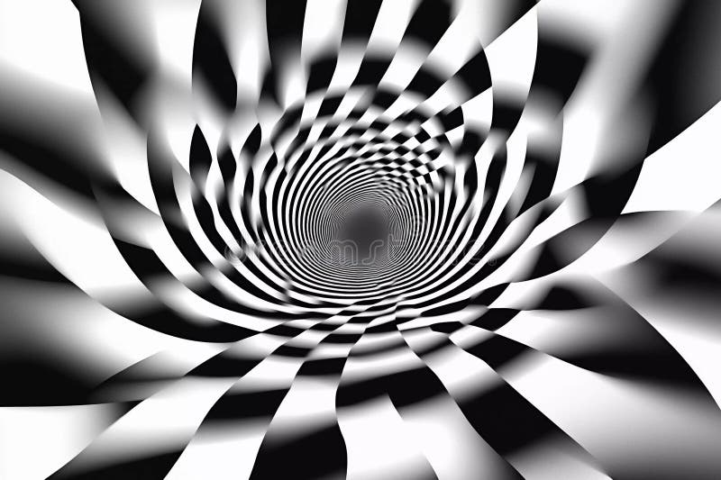 Swirling Black and White Checkered Tunnel Creates a Mesmerizing Optical ...