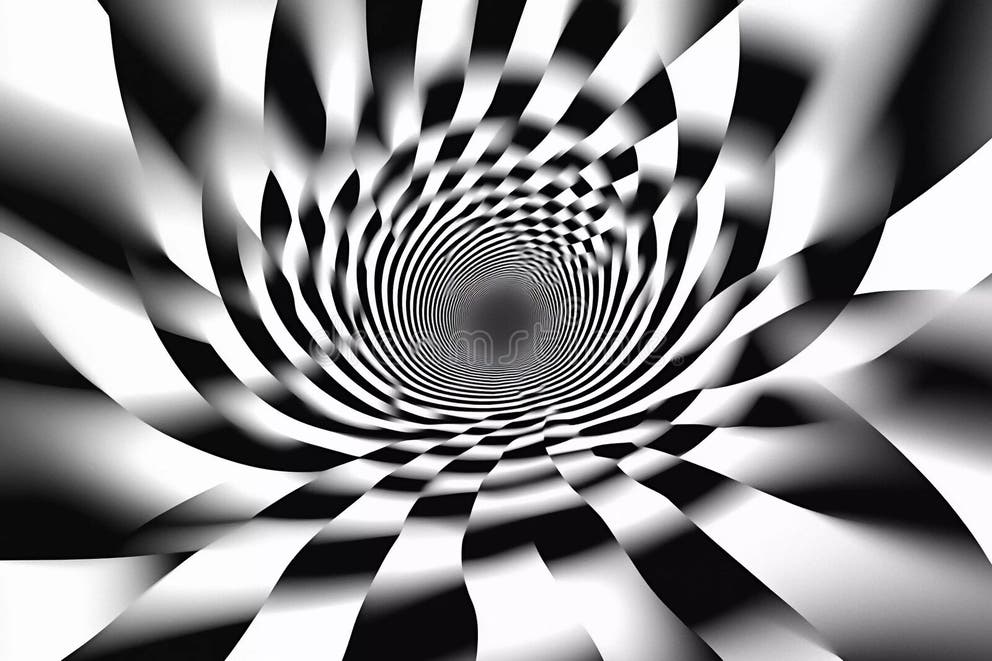 Swirling Black and White Checkered Tunnel Creates a Mesmerizing Optical ...