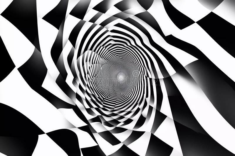 Swirling Black and White Checkered Tunnel Creates a Mesmerizing Optical ...