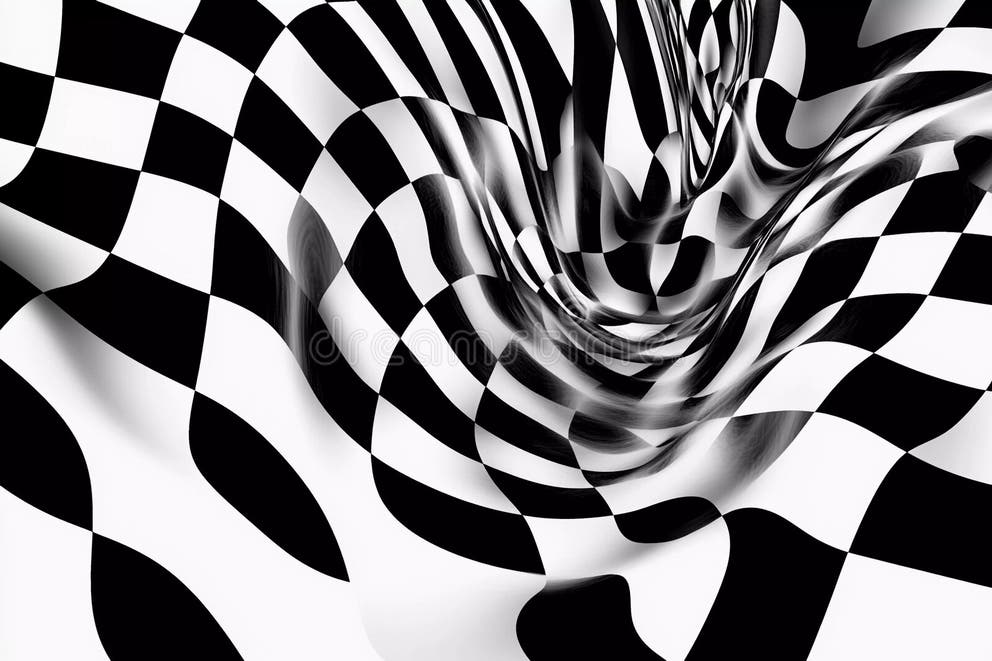 Swirling Black and White Checkered Tunnel Creates a Mesmerizing Optical ...