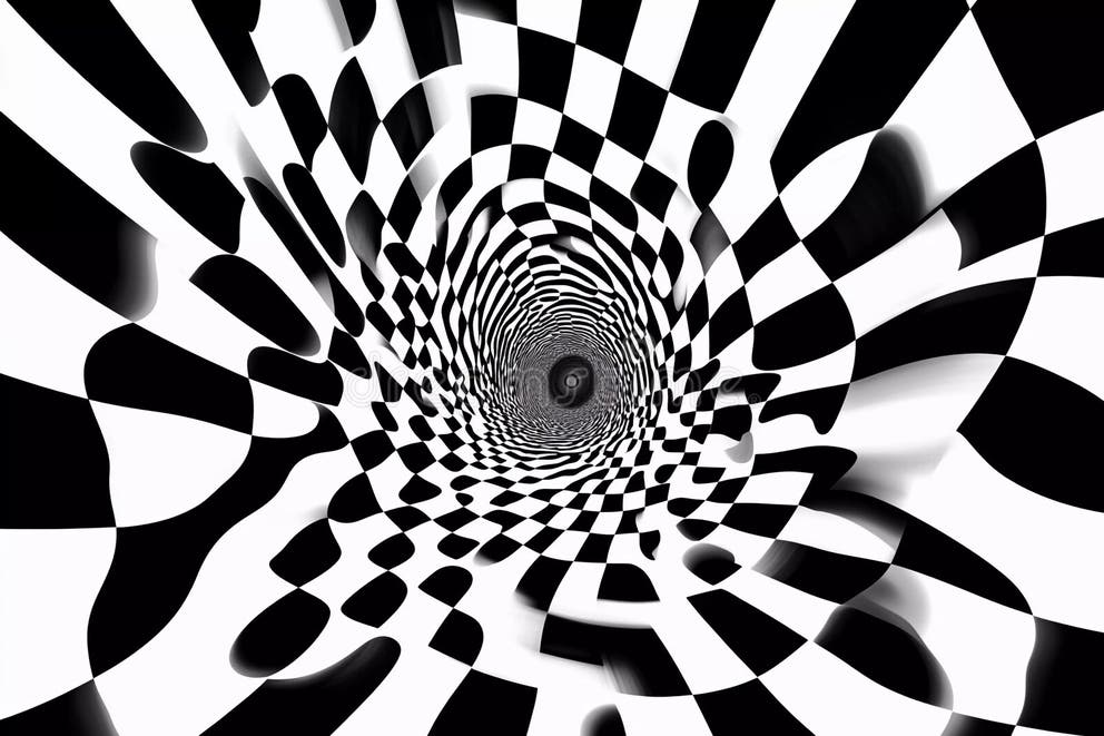 Swirling Black and White Checkered Tunnel Creates a Mesmerizing Optical ...