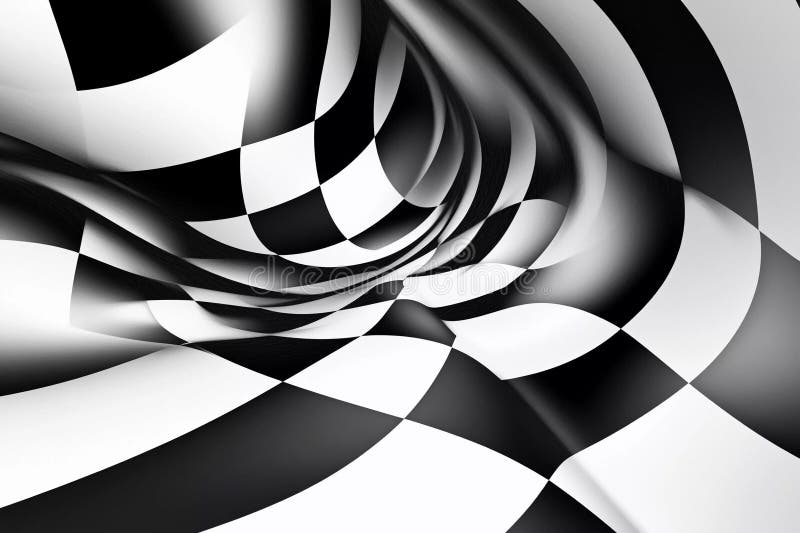 Swirling Black and White Checkered Tunnel Creates a Mesmerizing Optical ...