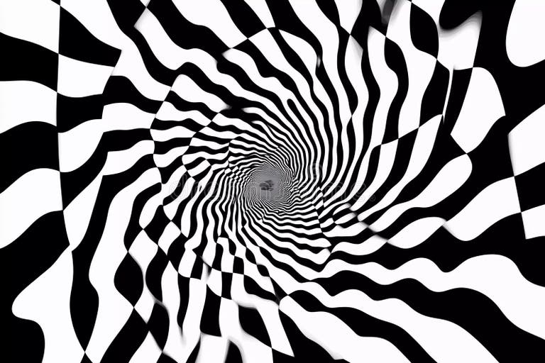 Swirling Black and White Checkered Tunnel Creates a Mesmerizing Optical ...