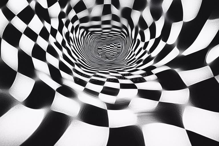 Swirling Black and White Checkered Tunnel Creates a Mesmerizing Optical ...