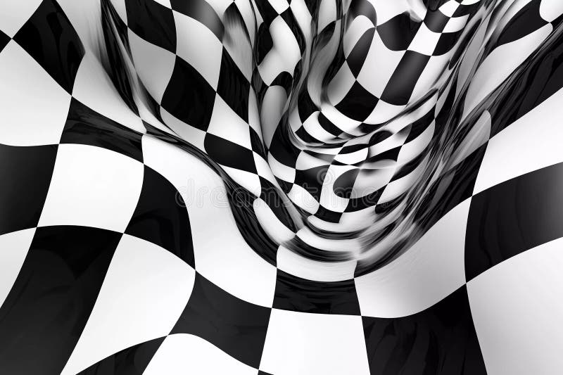 Swirling Black and White Checkered Tunnel Creates a Mesmerizing Optical ...