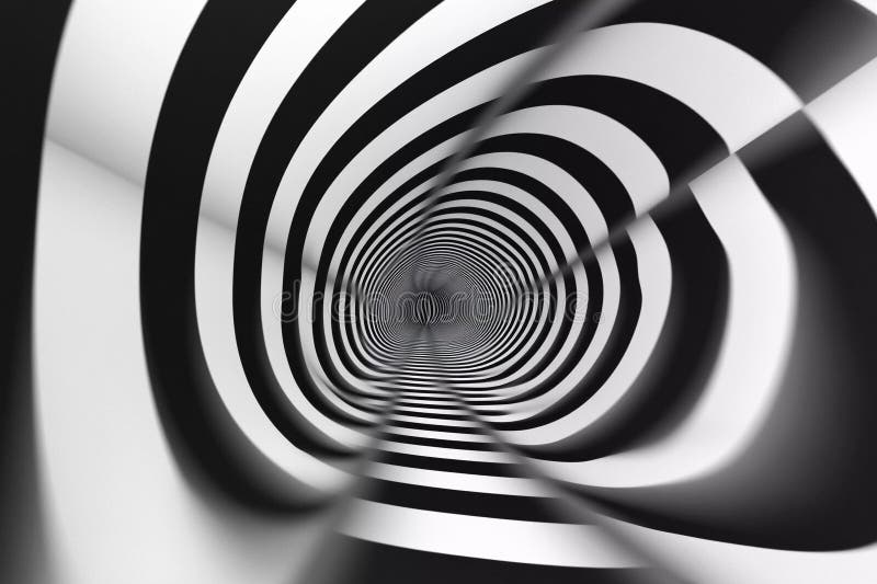 Swirling Black and White Checkered Tunnel Creates a Mesmerizing Optical ...