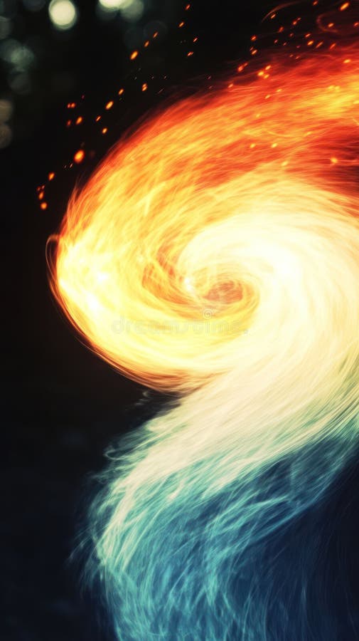 A Swirling Blend of Fire and Water, Creating an Abstract Representation ...