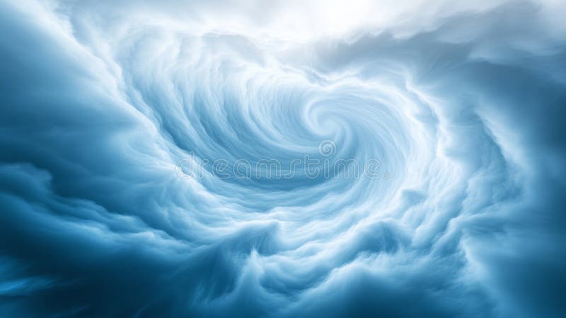 Swirling Blue Clouds Forming a Vortex in the Sky Stock Photo - Image of ...
