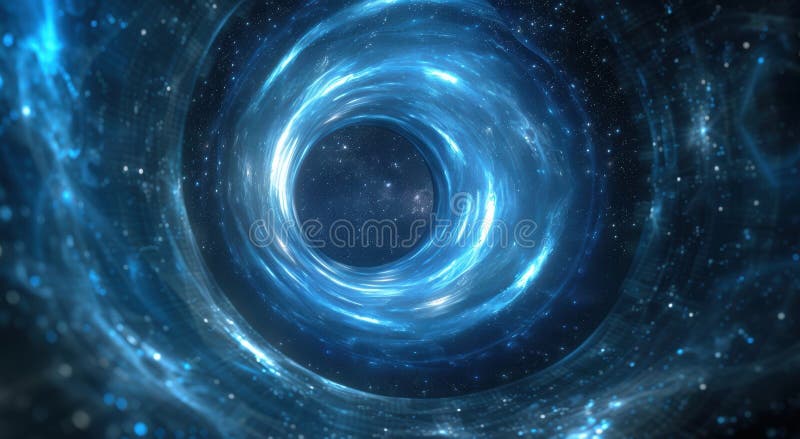 Swirling Blue Cosmic Vortex in Space Stock Illustration - Illustration ...
