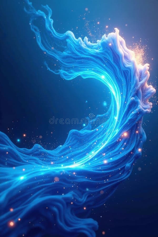 Swirling Blue Energy Abstract Tech Wave Corporate Backdrop Futuristic ...