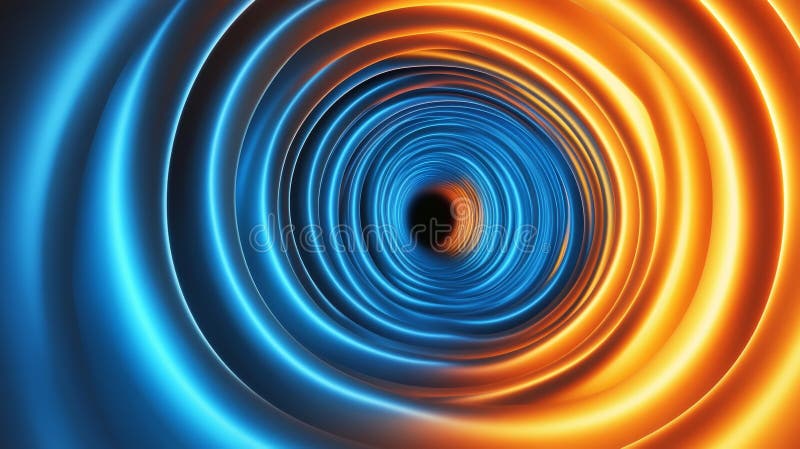 Swirling Blue and Orange Tunnel Design Creates a Mesmerizing Visual ...