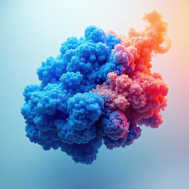 Swirling Blue Paint Cloud Diffuses in Clear Water, Translucent, Vibrant ...