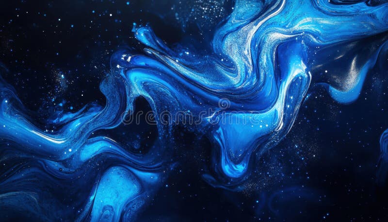 Abstract Blue Waves with Shimmering Textures in a Dark Cosmic ...