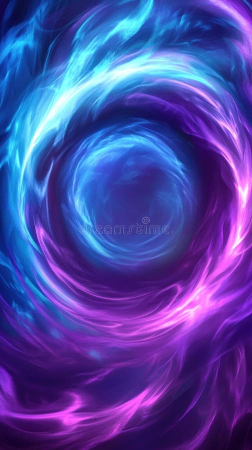Swirling Blue and Purple Energy Creating a Central Void in a Dynamic ...