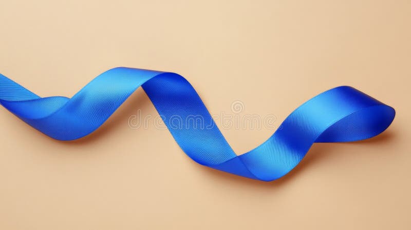 A Swirling Blue Ribbon on a Tan Background Stock Illustration ...