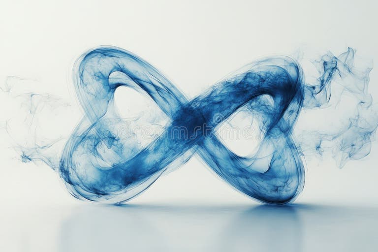 Swirling Blue Smoke Forms an Infinity Symbol Against a Light Background ...