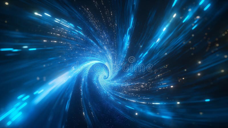 Swirling Blue Vortex of Light Stock Photo - Image of bright, nebula ...