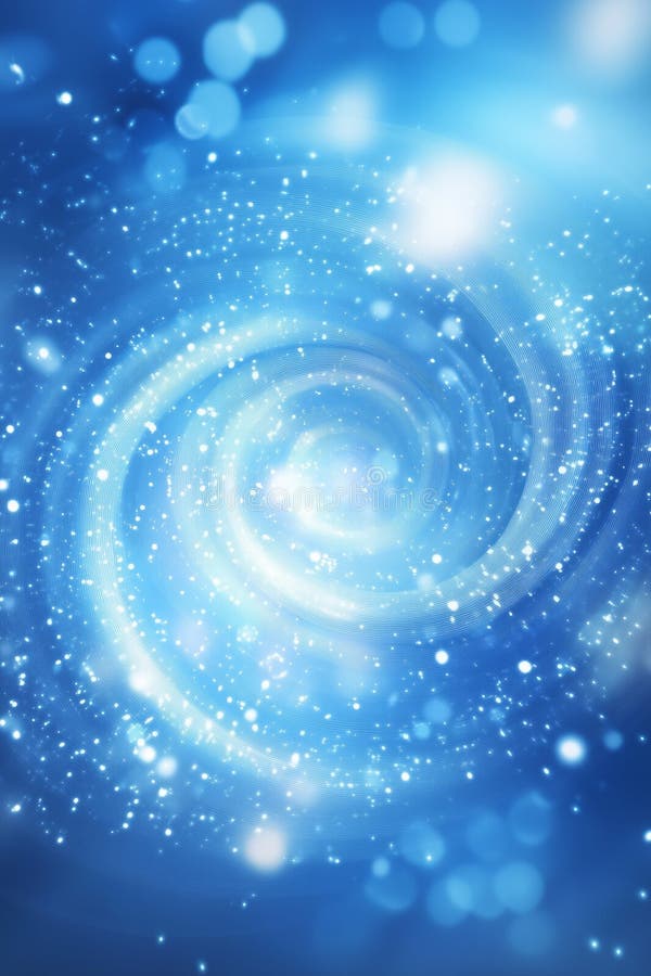 Swirling Blue Vortex with Sparkling Lights and Bokeh Effect Stock ...