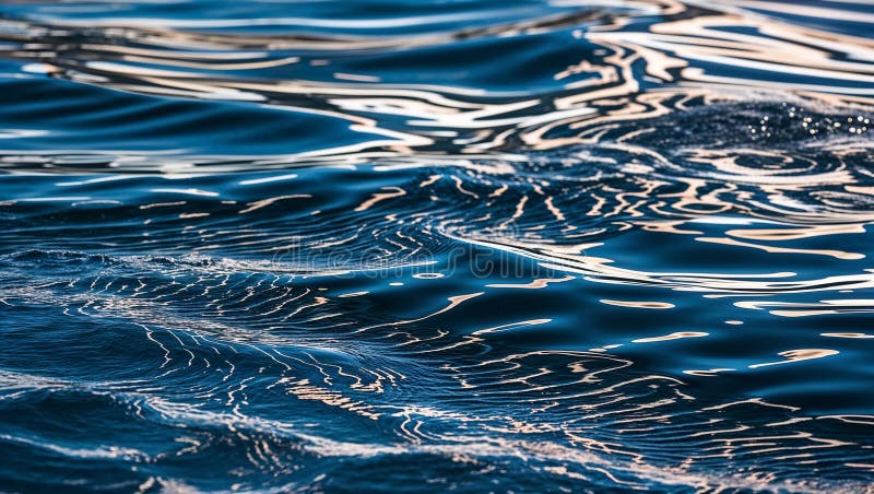 Blue Water Swirls: Sunlight Creates Continuous Wave Patterns Stock ...