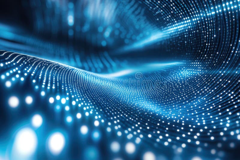 Dynamic Blue Light Waves Create a Mesmerizing Abstract Pattern Flowing ...