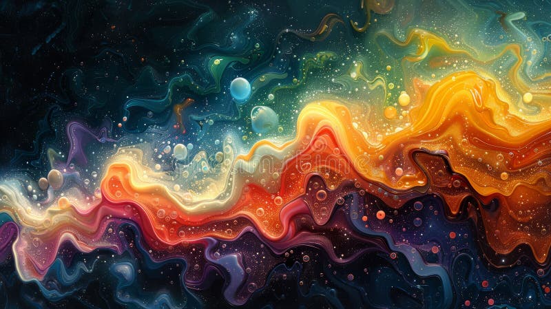 Swirling Bubbles of Color Dance Across an Abstract Background Stock ...