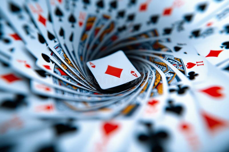 Swirling Cards Create a Captivating Illusion with a Hidden Figure Stock ...