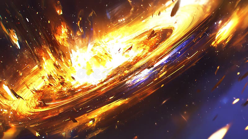 A Swirling Celestial Display of Brilliant Fire and Explosions Unfolds ...